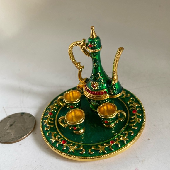 Other | Decorator Miniature Coffee Set Nwot Beautiful Pouring Pot 3 ...